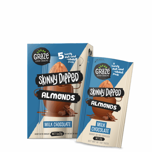 Multi-pack - Skinny Dipped Almonds Milk Chocolate - 5 x 22g - GRAZE
