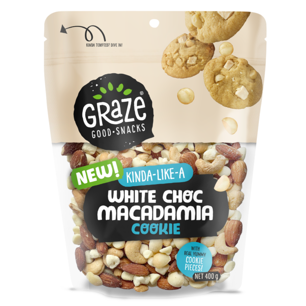 KINDA-LIKE-A White Choc Macadamia Cookie - 400g - GRAZE
