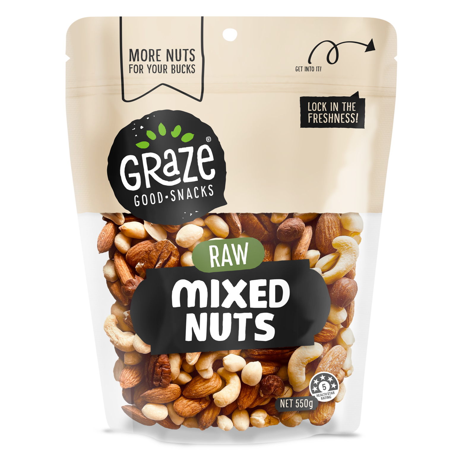 Raw Mixed Nuts - 550g - GRAZE